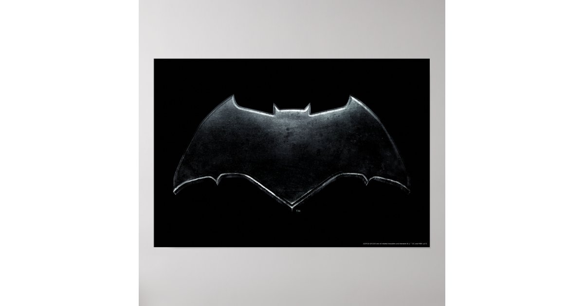 Justice League | Metallic Batman Symbol Poster | Zazzle