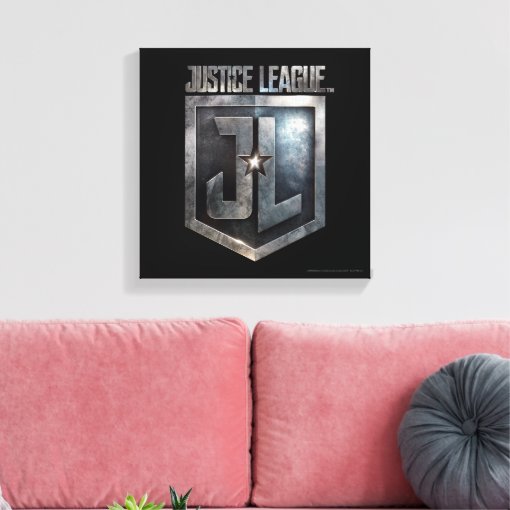Justice League | Metallic JL Shield Canvas Print | Zazzle