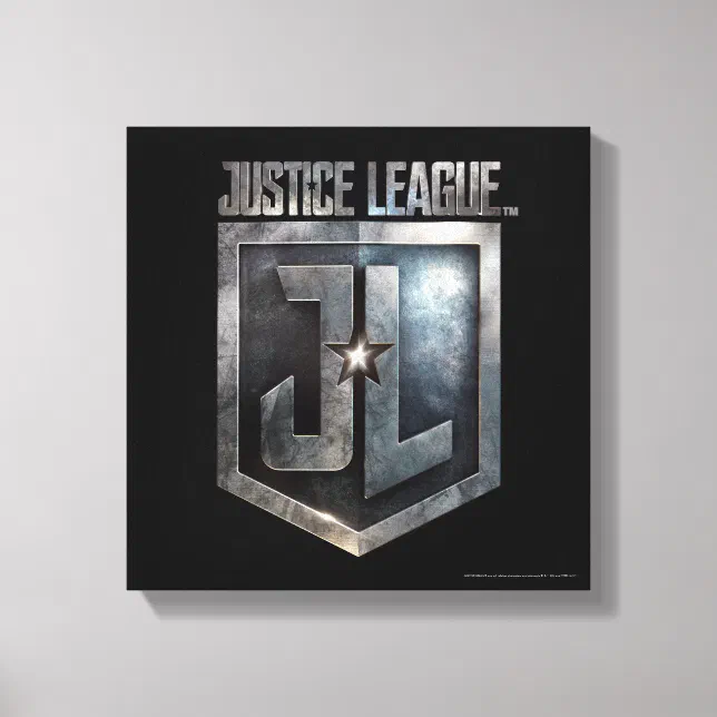 Justice League | Metallic JL Shield Canvas Print | Zazzle