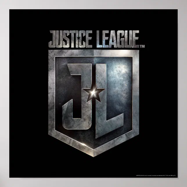 Justice League | Metallic JL Shield Poster | Zazzle