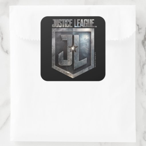 Justice League | Metallic JL Shield Square Sticker | Zazzle