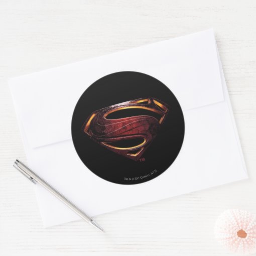 Justice League | Metallic Superman Symbol Classic Round Sticker | Zazzle