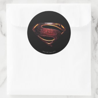 Justice League | Metallic Superman Symbol Classic Round Sticker | Zazzle