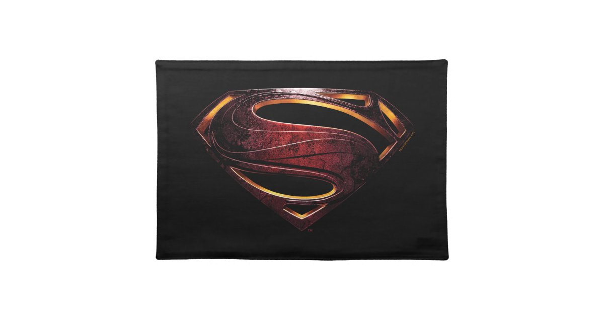 Justice League | Metallic Superman Symbol Placemat | Zazzle