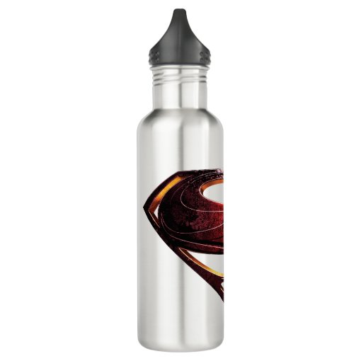 Justice League | Metallic Superman Symbol Water Bottle | Zazzle