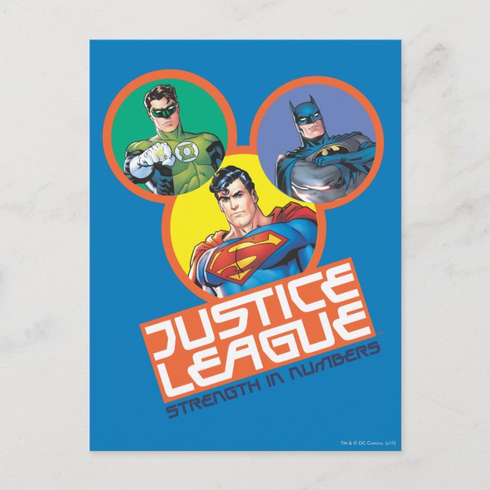 Justice League "Strength in Numbers" Postcard | Zazzle.com