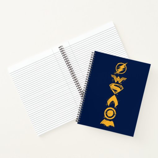 Justice League | Stylized Team Symbols Lineup Notebook | Zazzle