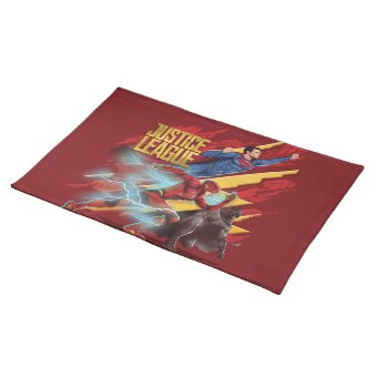 Justice League | Superman, Flash, & Batman Badge Placemat | Zazzle