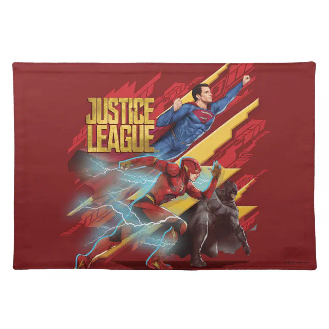 Justice League | Superman, Flash, & Batman Badge Placemat | Zazzle