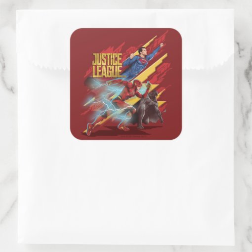 Justice League | Superman, Flash, & Batman Badge Square Sticker | Zazzle