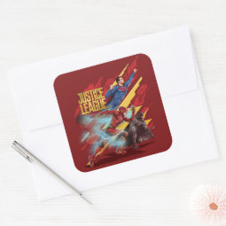 Justice League | Superman, Flash, & Batman Badge Square Sticker | Zazzle