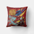 Justice League | Superman, Flash, & Batman Badge Throw Pillow | Zazzle