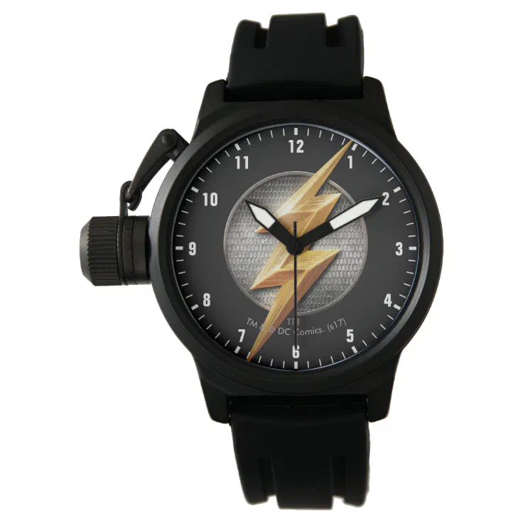 Justice League | The Flash Metallic Bolt Symbol Watch | Zazzle