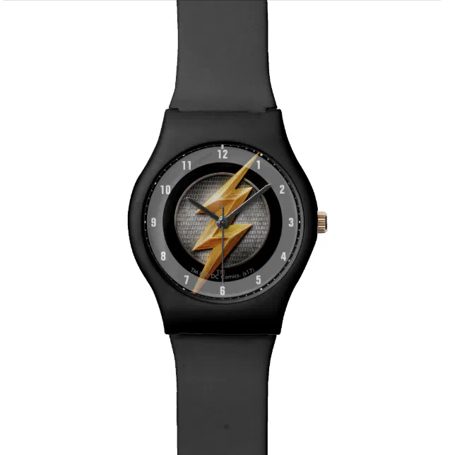 Justice League | The Flash Metallic Bolt Symbol Watch | Zazzle