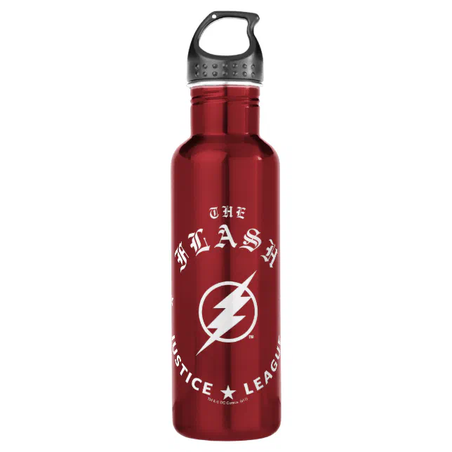 Justice League | The Flash Retro Lightning Emblem Water Bottle | Zazzle