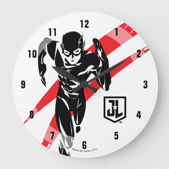 Justice League | The Flash Running Noir Pop Art Large Clock | Zazzle