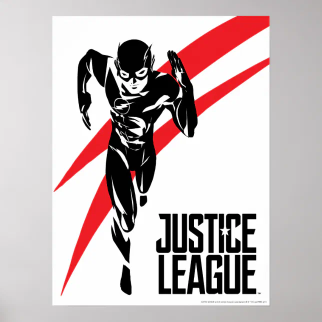 Justice League | The Flash Running Noir Pop Art Poster | Zazzle