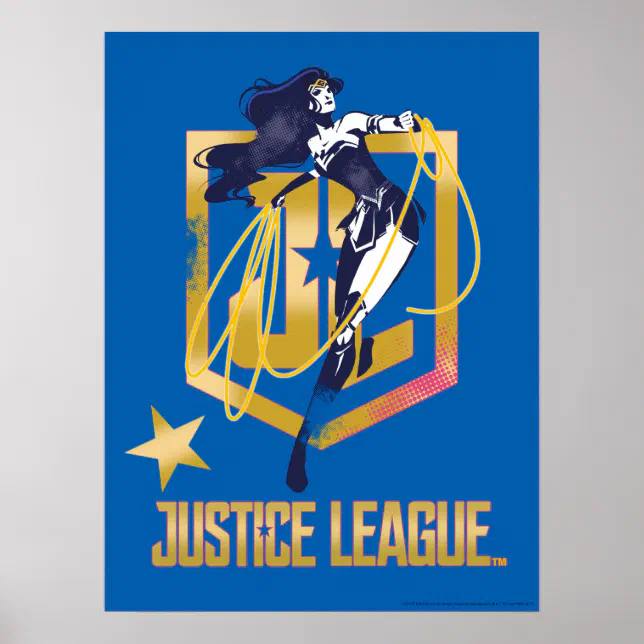 Justice League | Wonder Woman JL Logo Pop Art Poster | Zazzle