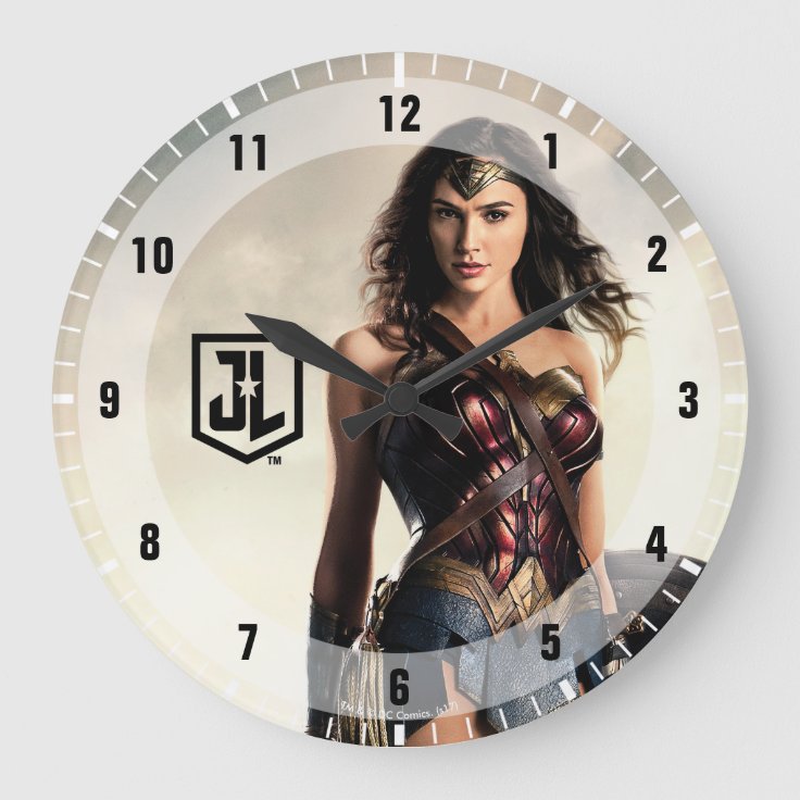 Justice League | Wonder Woman On Battlefield Large Clock | Zazzle