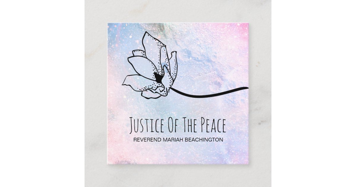 JUSTICE OF THE PEACE Moon Crater Pastel Square Business Card | Zazzle