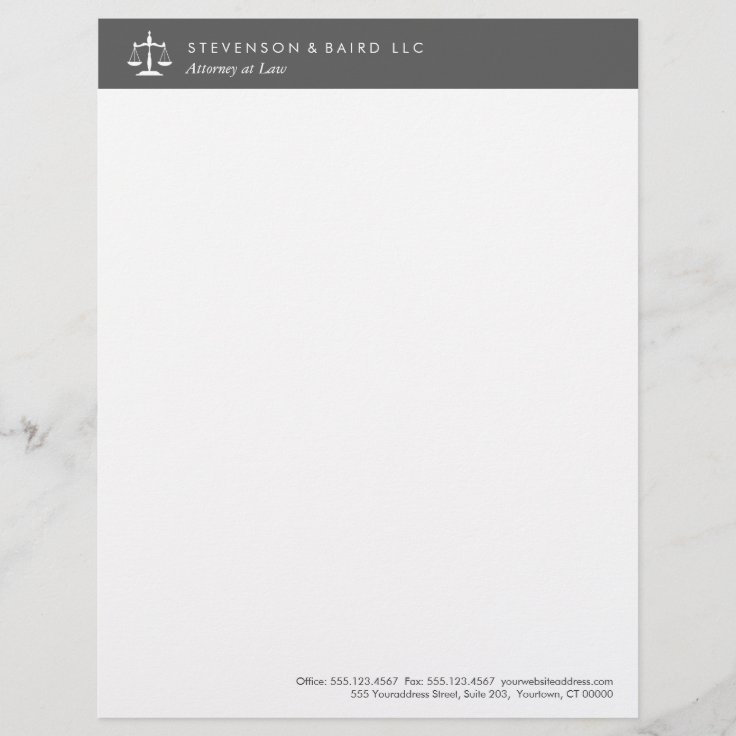 Justice Scale Attorney Letterhead | Zazzle