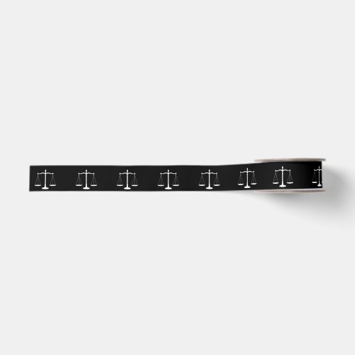 Justice Scales Black Grosgrain Ribbon | Zazzle
