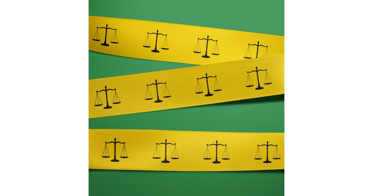 Justice Scales Gold Grosgrain Ribbon | Zazzle