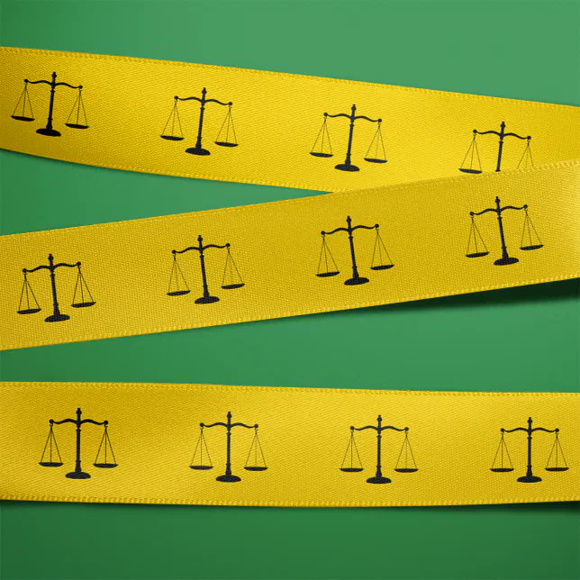 Justice Scales Gold Grosgrain Ribbon | Zazzle