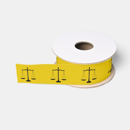 Justice Scales Gold Grosgrain Ribbon | Zazzle.com
