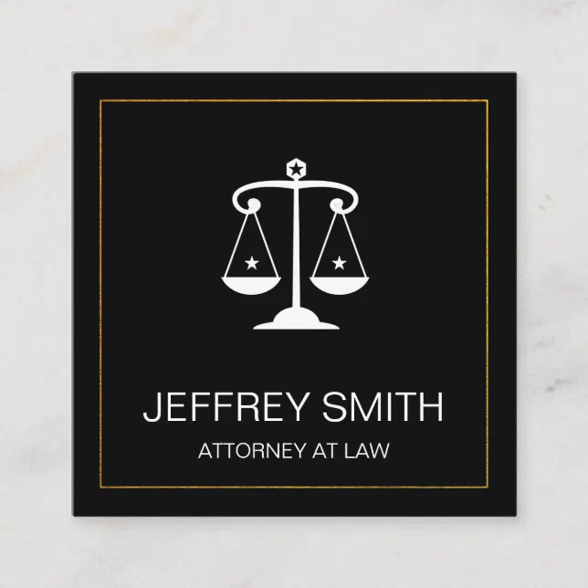 Justice Scales | Lawyer | Law Square Business Card | Zazzle