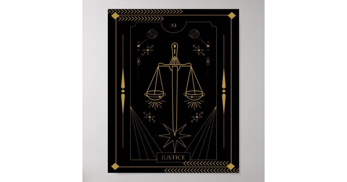 Justice Tarot card art Poster | Zazzle