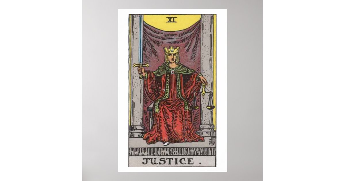 Justice Tarot Card Poster | Zazzle