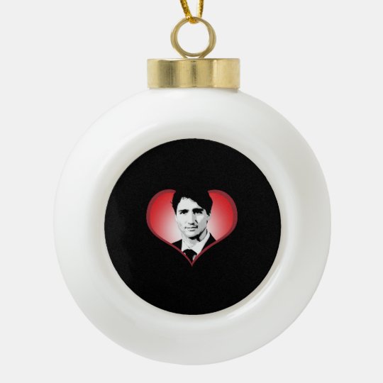 Justin Trudeau Heart -.png Ceramic Ball Christmas Ornament | Zazzle.com
