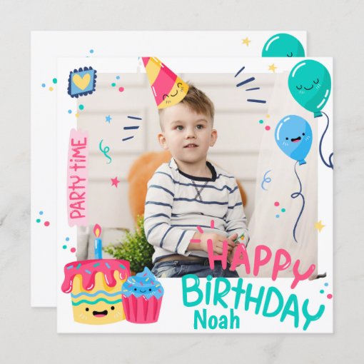 Juvenile Birthday Frame Photo Invitation | Zazzle
