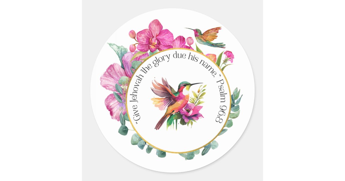 JW 2025 Year Text Stickers - Hummingbirds | Zazzle