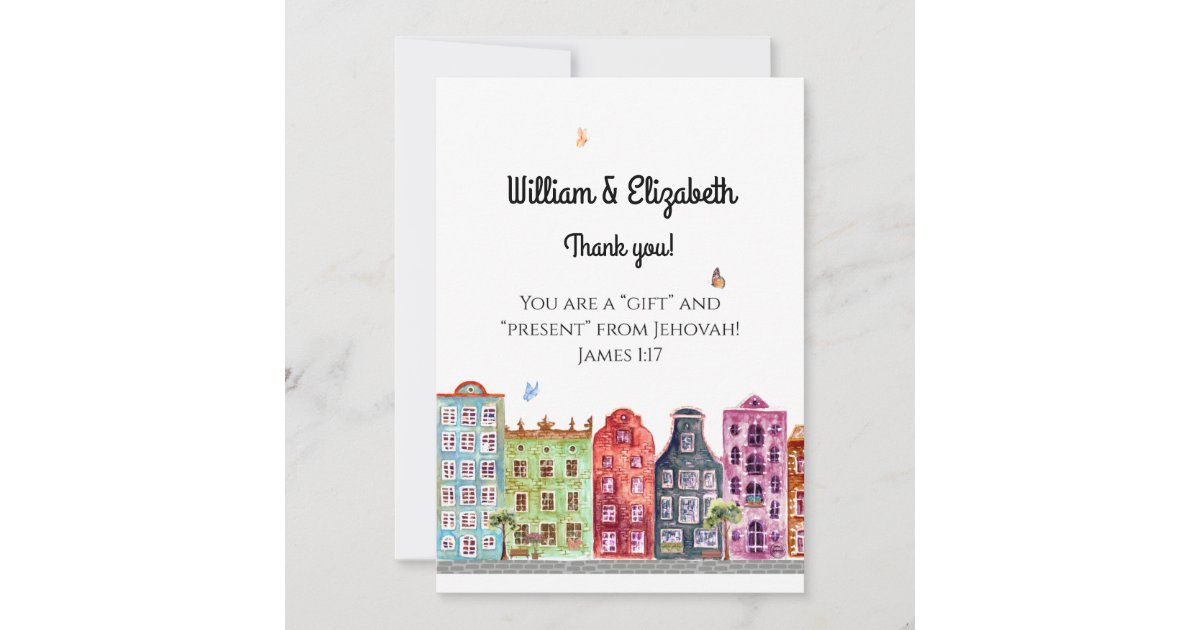 JW C.O. & Wife Thank You-New Assignment Card | Zazzle