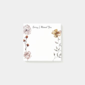 JW Ministry Supply Sorry I Missed You boho design Post-it Notes | Zazzle