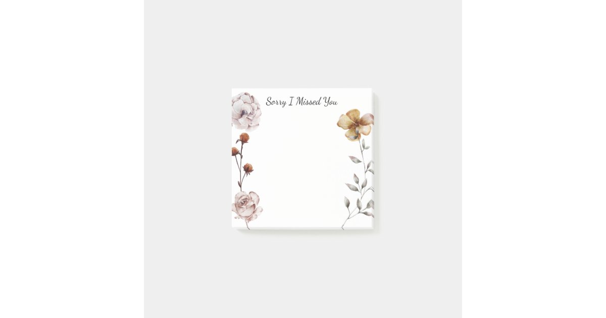 JW Ministry Supply Sorry I Missed You boho design Post-it Notes | Zazzle