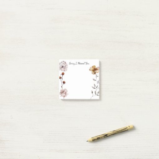 JW Ministry Supply Sorry I Missed You boho design Post-it Notes | Zazzle