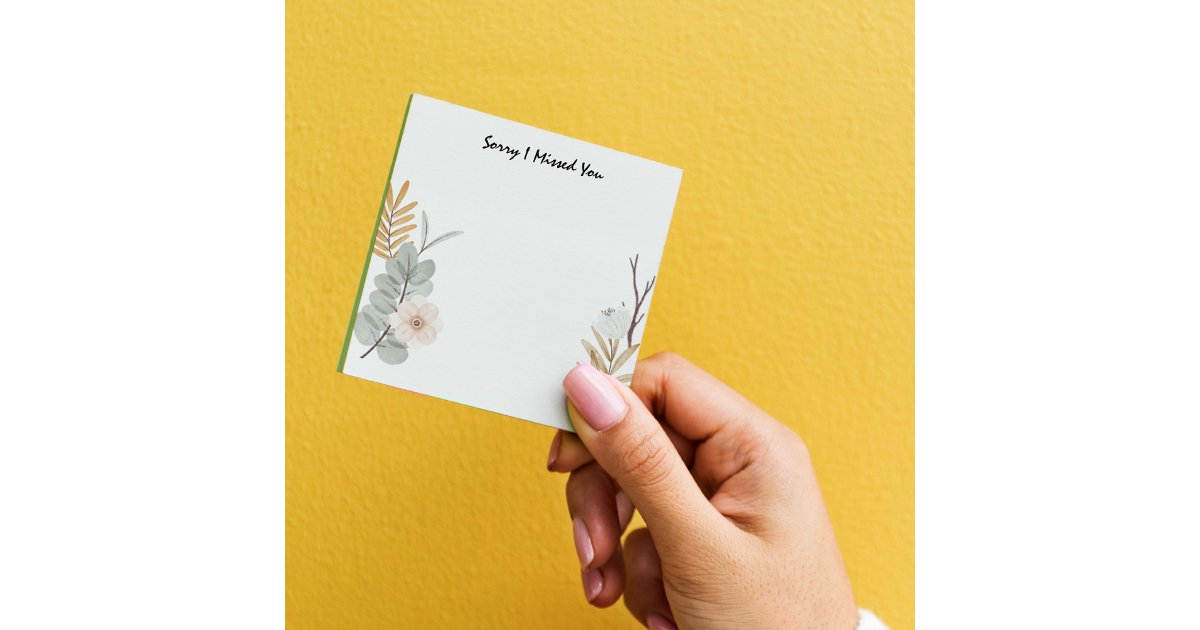 JW Ministry Supply Sorry I Missed You flower Post-it Notes | Zazzle