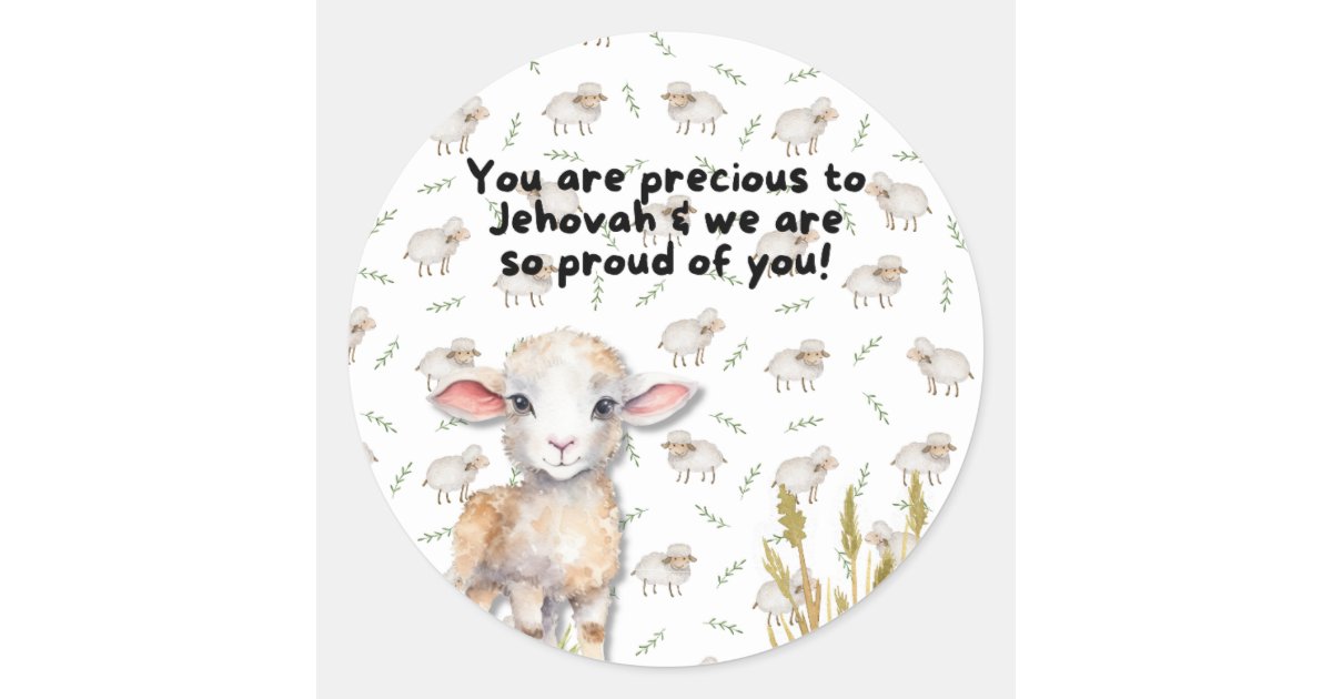 JW Precious Sheep Stickers for children | Zazzle