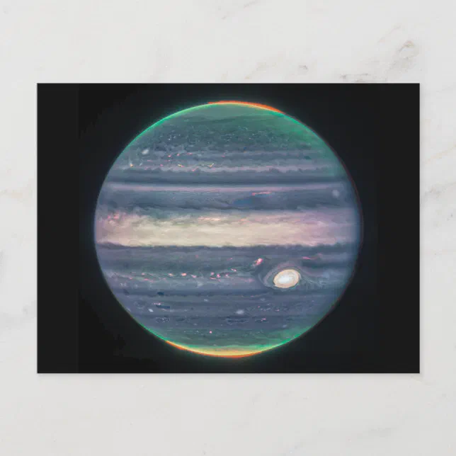 JWST Image of Planet Jupiter in Infrared Postcard | Zazzle