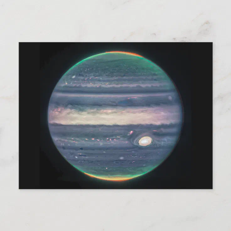 JWST Image of Planet Jupiter in Infrared Postcard | Zazzle