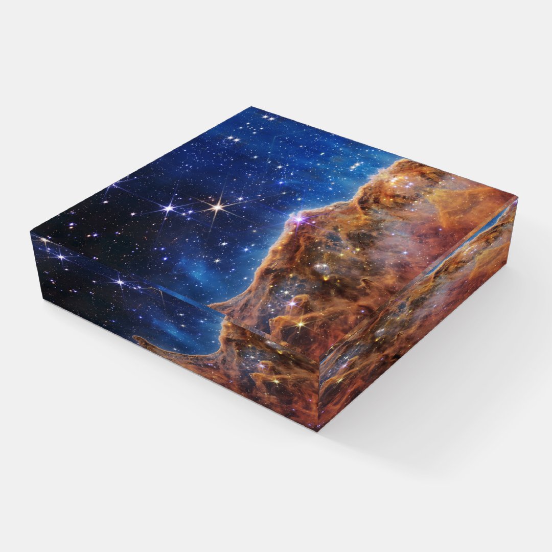 JWST James Webb Space Telescope Cosmic Cliffs Paperweight | Zazzle