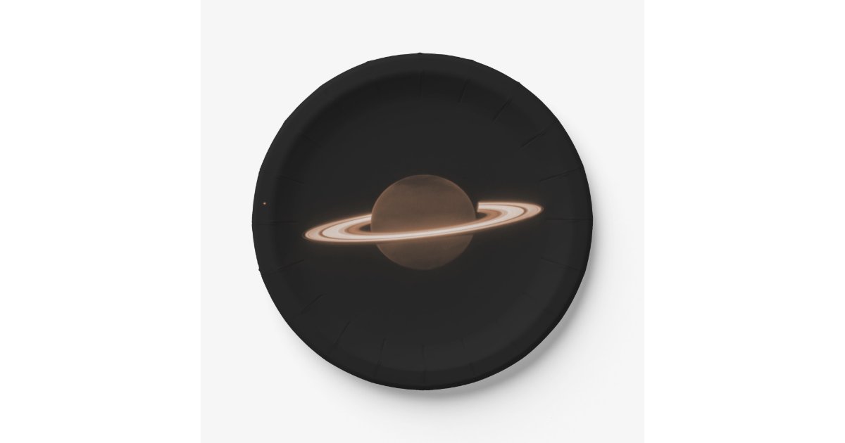 JWST James Webb Space Telescope Saturn Infrared Paper Plates | Zazzle