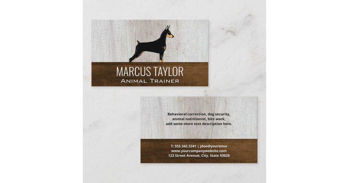 K9 | Dog Training | Wood Background Business Card | Zazzle