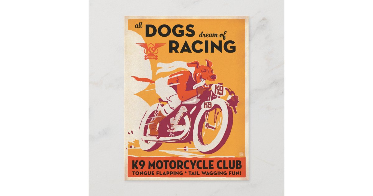 K9 Motorcycle Club Postcard | Zazzle