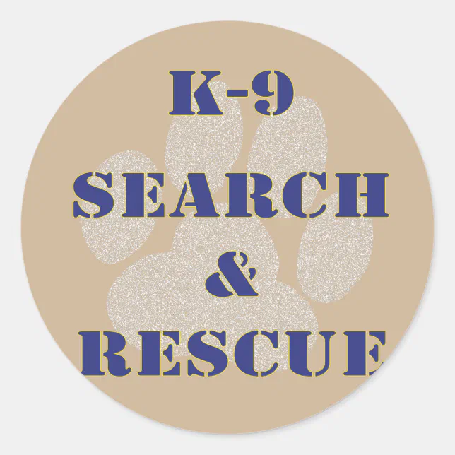 K9 Search and Rescue Classic Round Sticker | Zazzle