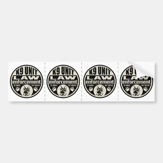 K9 Unit In Dogs We Trust (Black) Bumper Sticker | Zazzle