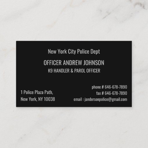 K9 Unit Law Enforcement Thin Blue Line Police Dog Business Card | Zazzle